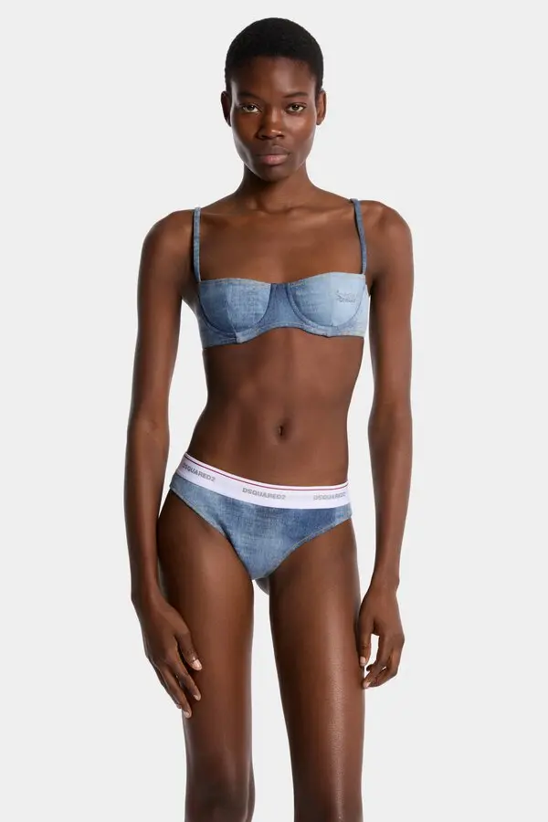 Dsquared2 Tape Balconette Bra - Light Blue