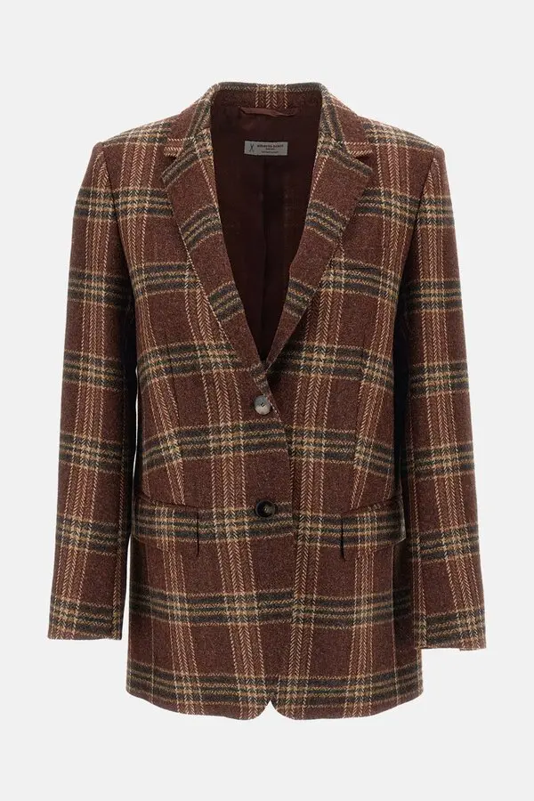 Alberto Biani Blazer In Lana A Quadri - Multicolore