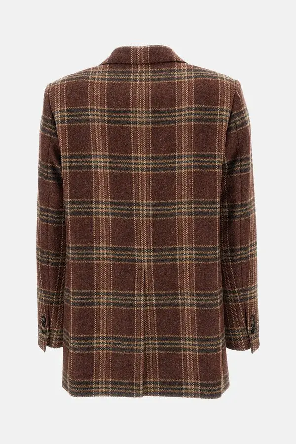 Alberto Biani Blazer In Lana A Quadri - Multicolore
