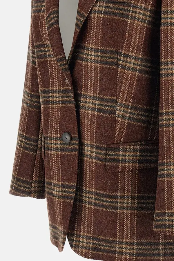 Alberto Biani Blazer In Lana A Quadri - Multicolore