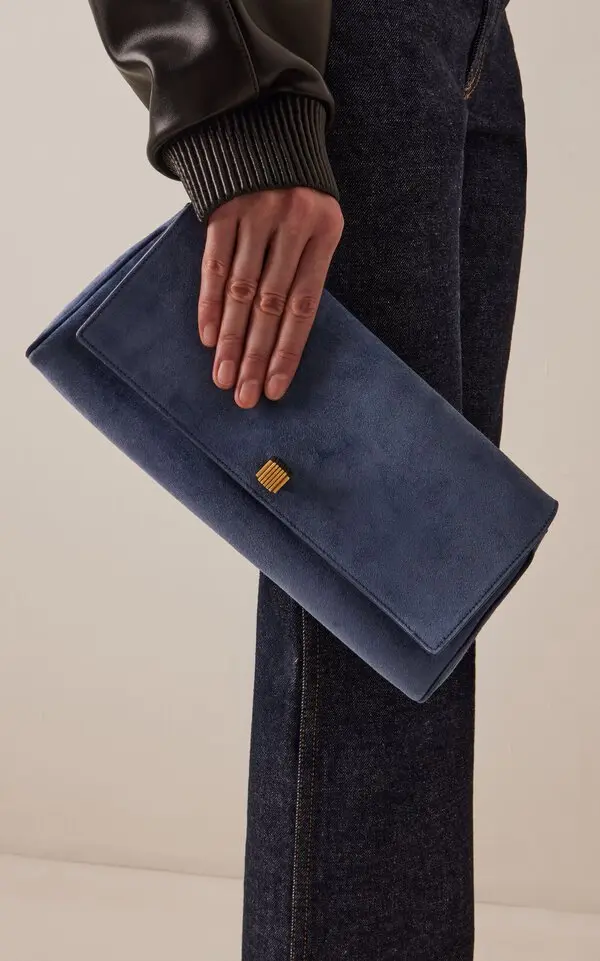 Khaite Audrey Suede Clutch