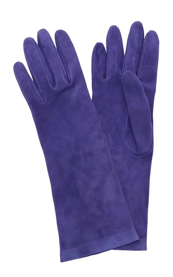 Khaite Remo Suede Mid Gloves - Purple