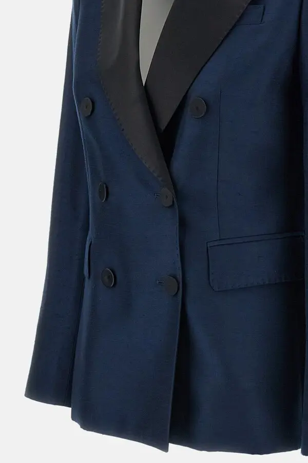 Alberto Biani Double-breasted Tuxedo Blazer - Blu