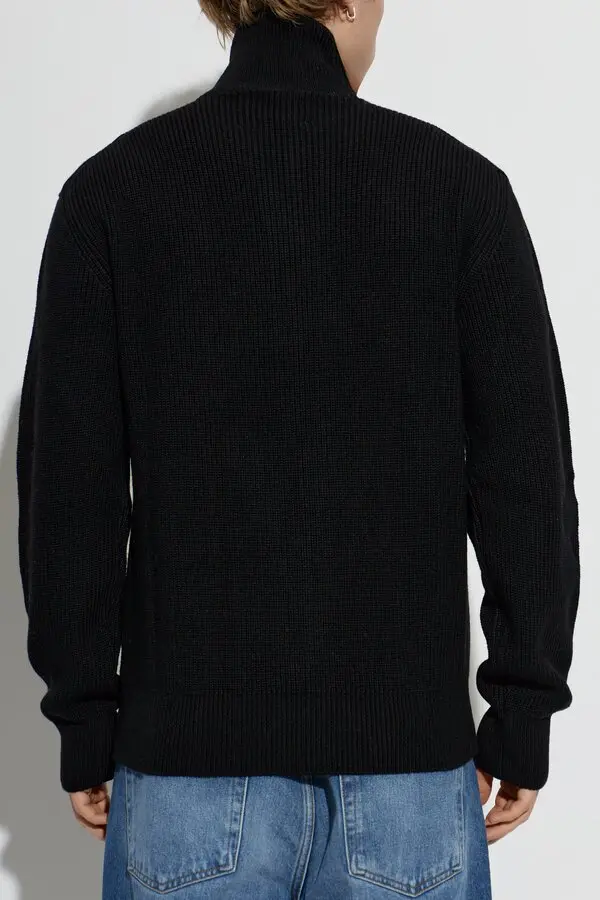 Woolrich Wool Cardigan With Stand-up Collar
