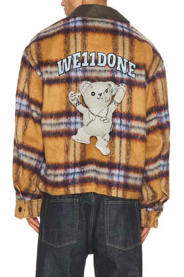We11Done Teddy Doodle Check Pattern Jacket