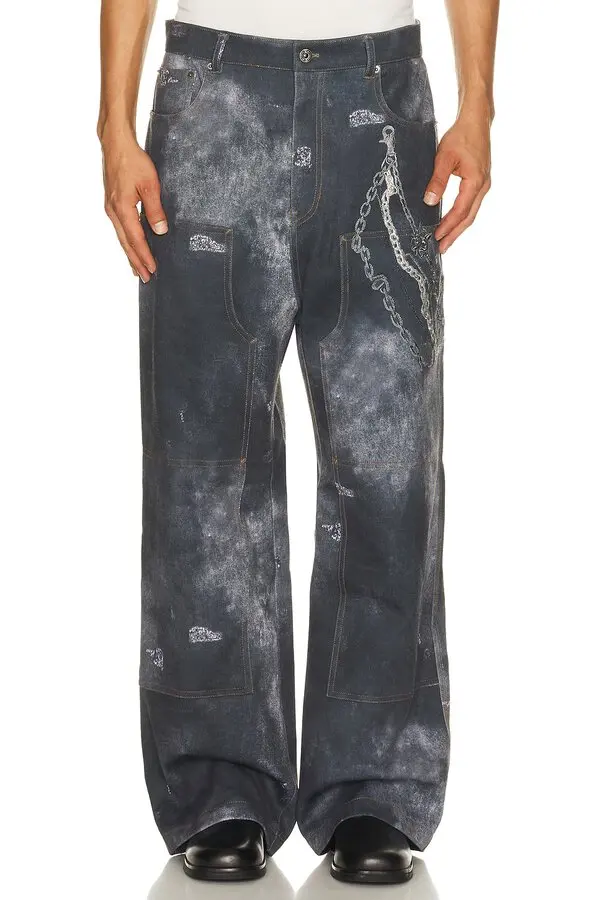 We11Done Trompe L'oeil Denim Carpenter Pants
