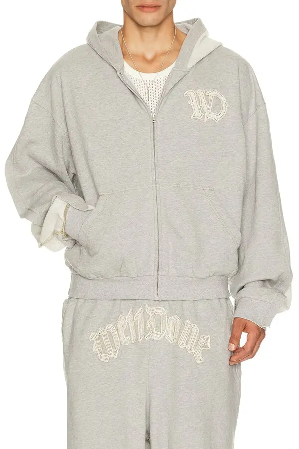 We11Done Inside-out Zip Up Hoodie