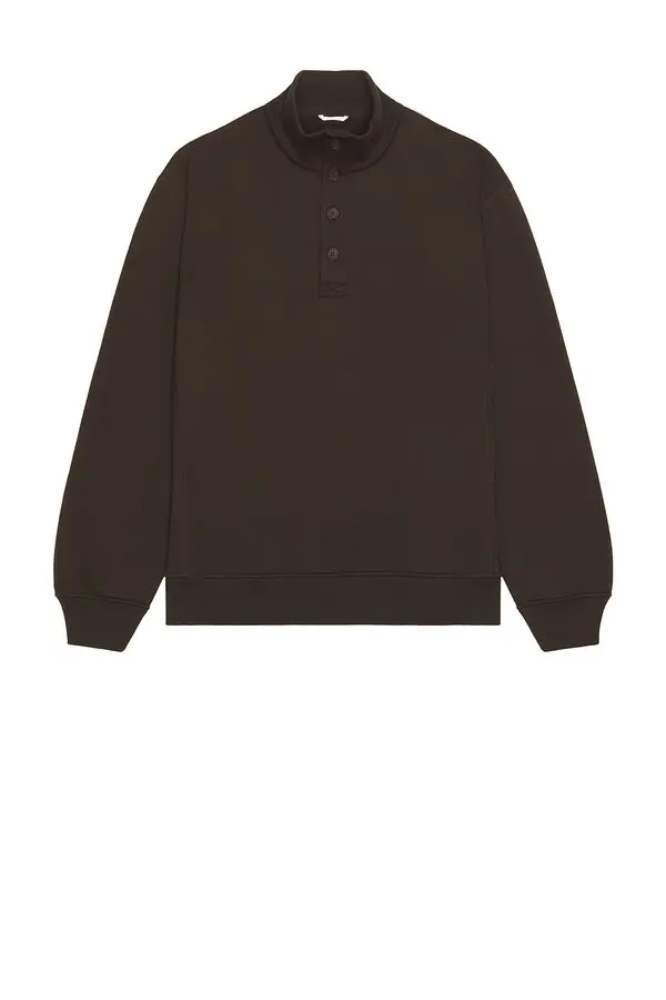 Reigning Champ Midweight Terry Standard Button Mockneck In Brown
