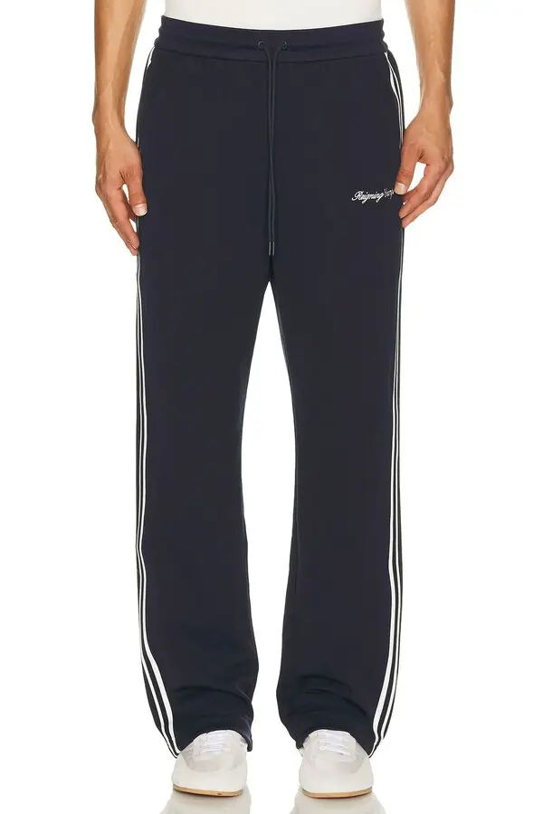 Reigning Champ Poly Pique Campo Standard Track Pant In Blue - Navy