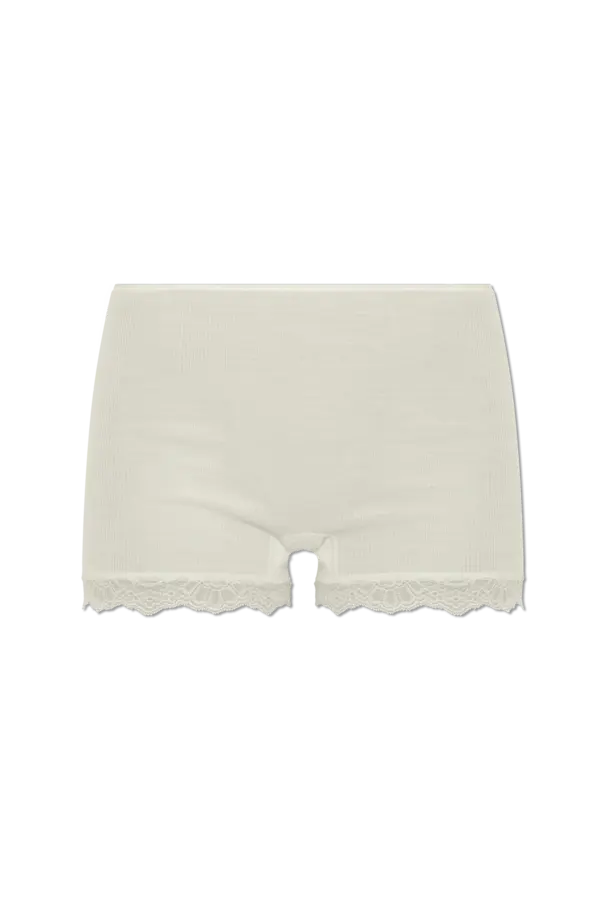 Hanro Underwear Boxers From The 'woolen Lace' Collection - Cream