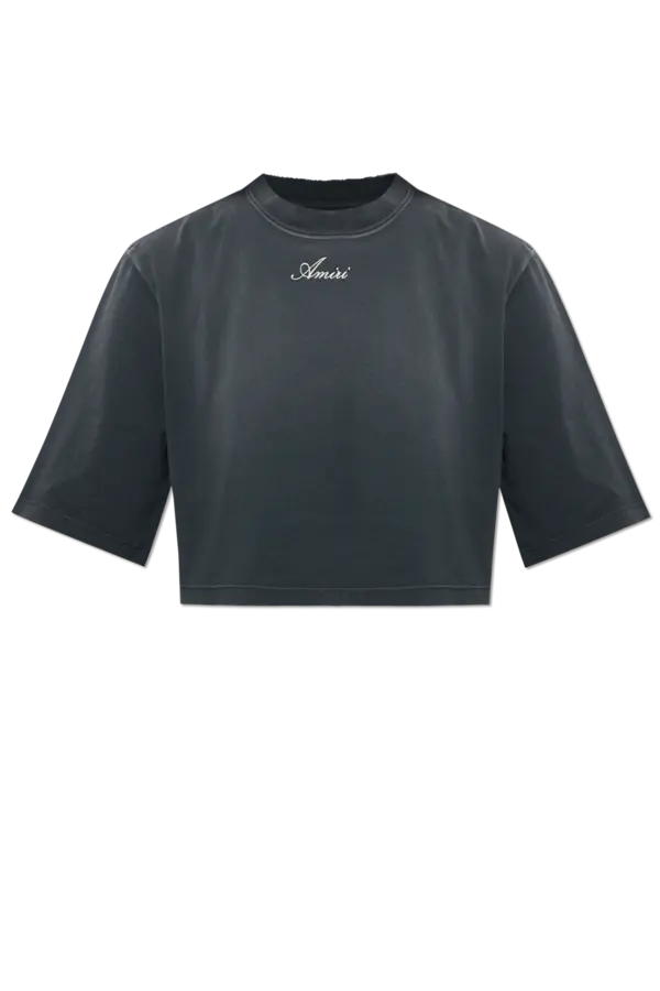 Amiri Cropped T-shirt With ‘vintage’ Effect