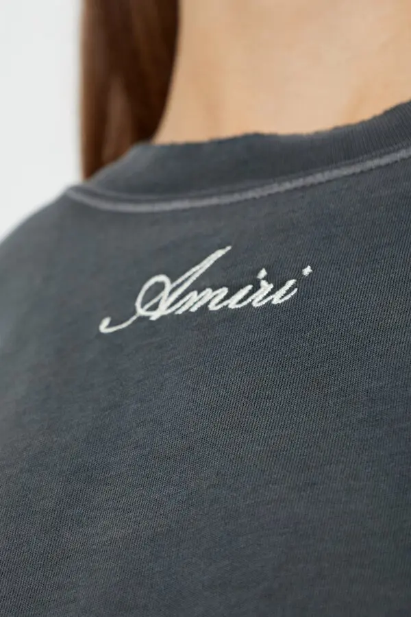 Amiri Cropped T-shirt With ‘vintage’ Effect