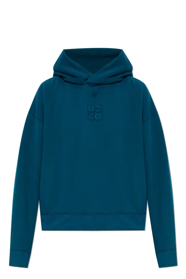 Dsquared2 Cotton Sweatshirt With Appliquéd Logo - Blue