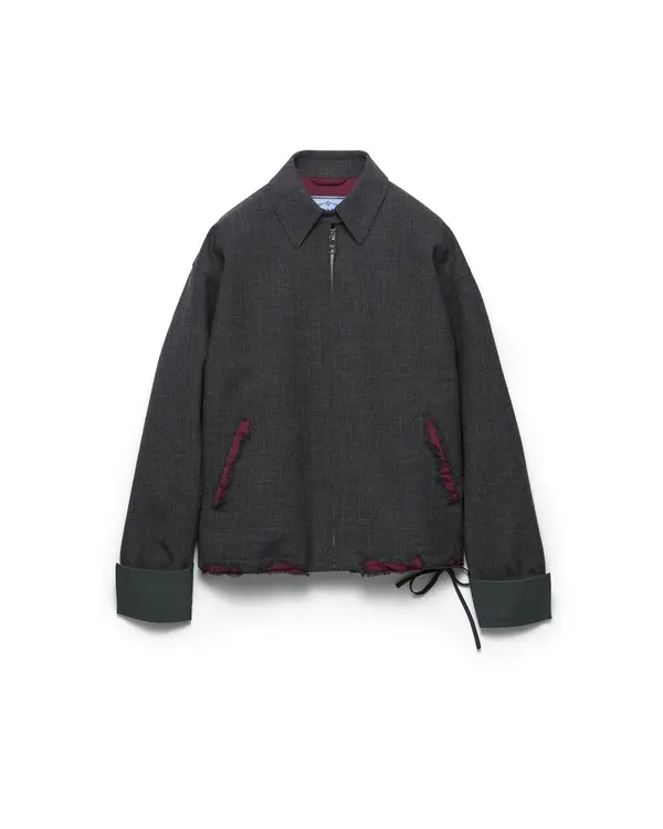 Prada Bonded Devoré Hopsack Blouson Jacket