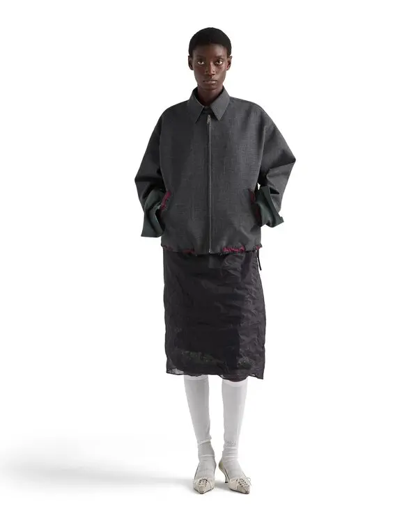 Prada Bonded Devoré Hopsack Blouson Jacket