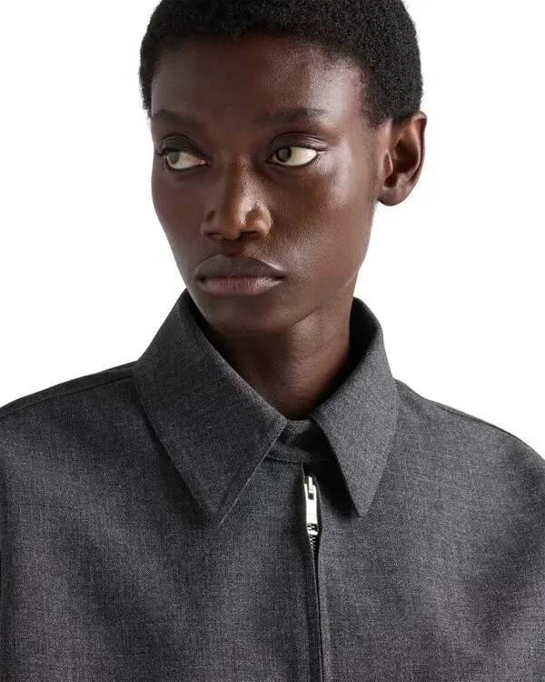Prada Bonded Devoré Hopsack Blouson Jacket