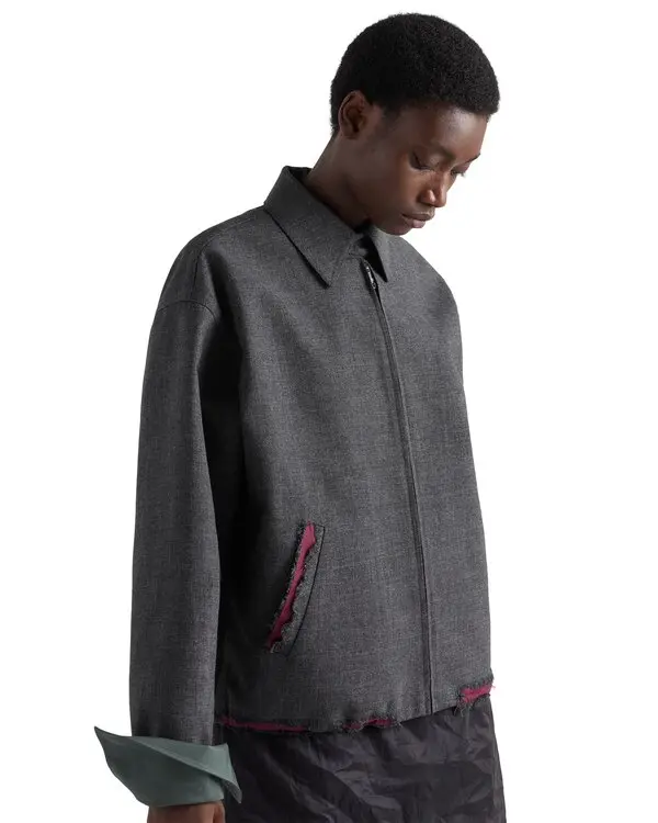 Prada Bonded Devoré Hopsack Blouson Jacket
