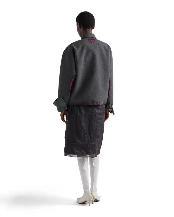 Prada Bonded Devoré Hopsack Blouson Jacket