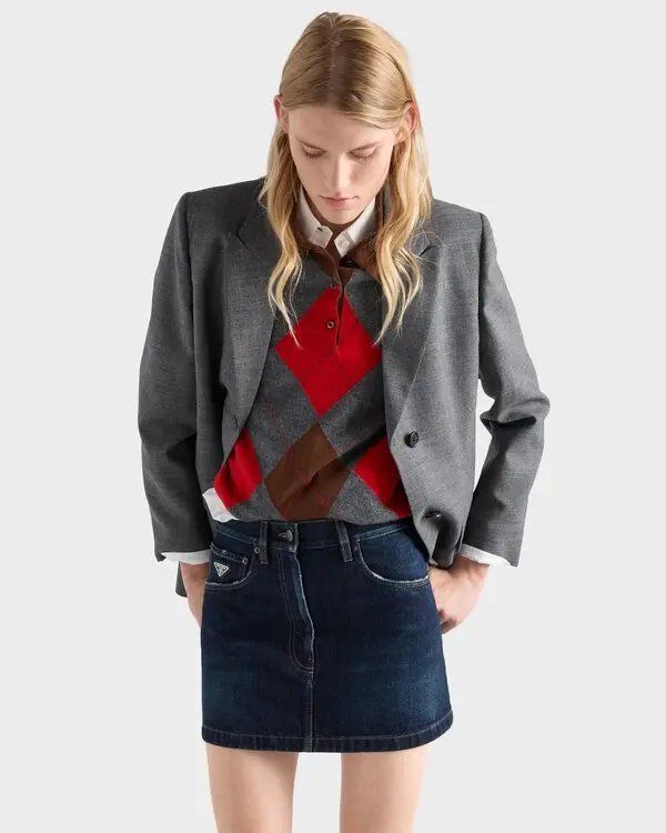 Prada Denim Miniskirt - Navy
