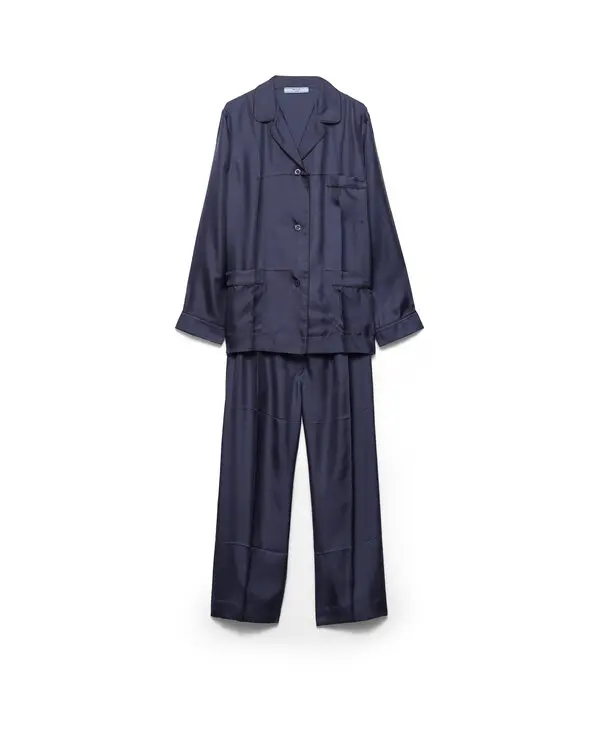 Prada Silk Twill Pajamas - Blue
