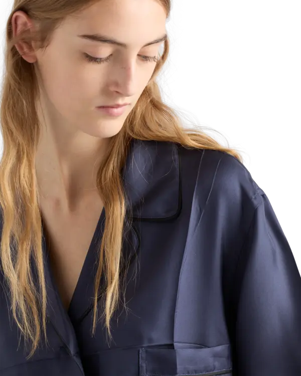 Prada Silk Twill Pajamas - Navy