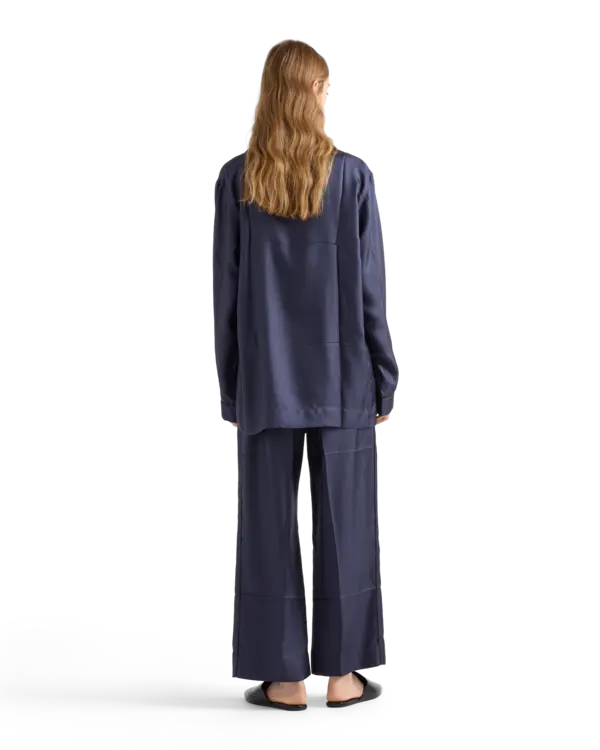 Prada Silk Twill Pajamas - Navy