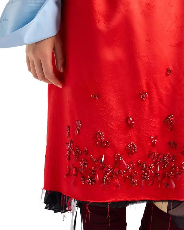 Prada Satin Skirt With Embroidery
