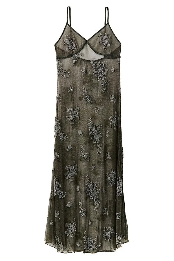 Free People Talk To Me Embellished Midi Slip Dress