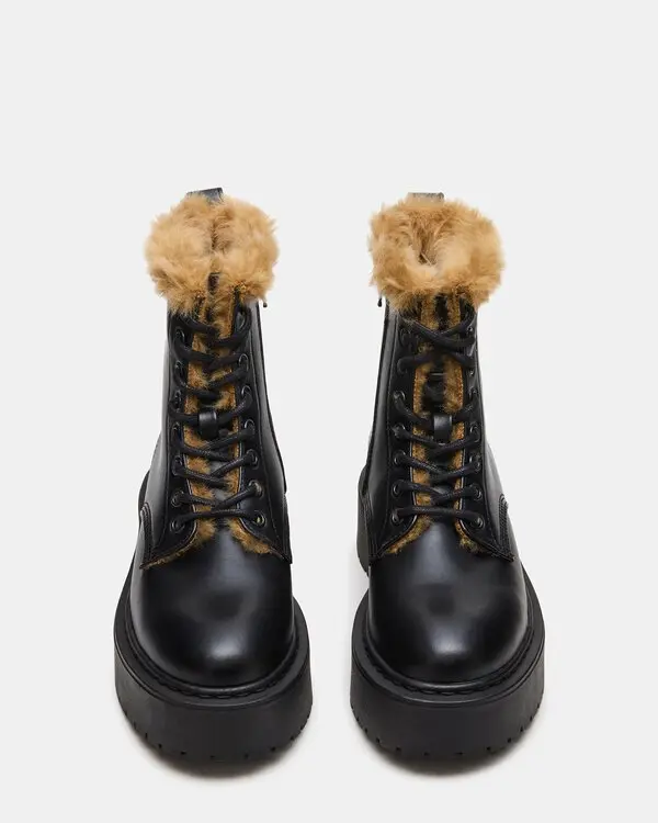 Steve Madden Buffy Faux Fur Lace-up Booties