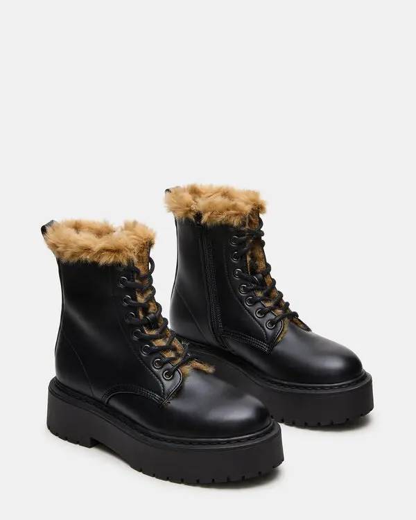 Steve Madden Buffy Faux Fur Lace-up Booties