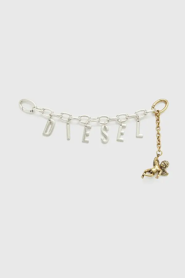 DIESEL® Metal Letter Charm With Cherub - Silver
