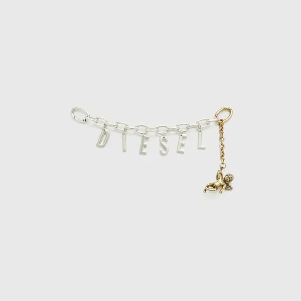 DIESEL® Metal Letter Charm With Cherub - Silver