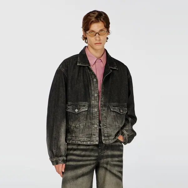 DIESEL® Trucker Jacket In Dirty-effect Denim
