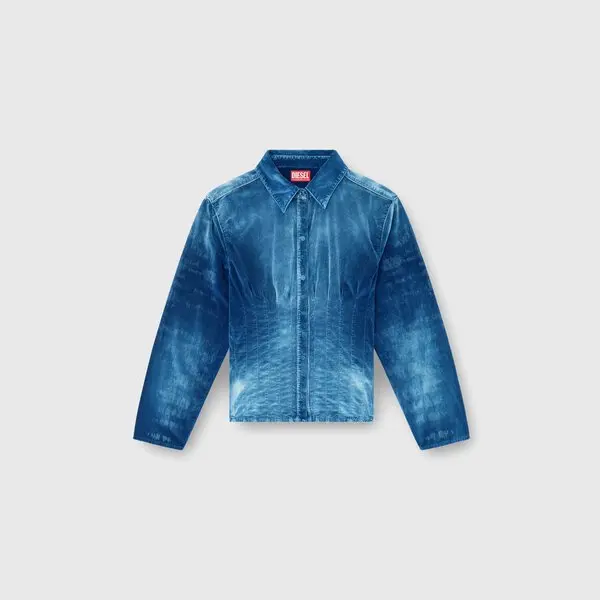 DIESEL® Shirt In Velvet Denim - Blue