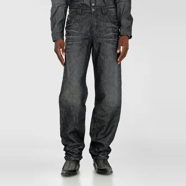 DIESEL® Regular Jeans High Waist 1991 D-voeed, /dark Grey, Button Fly - Black