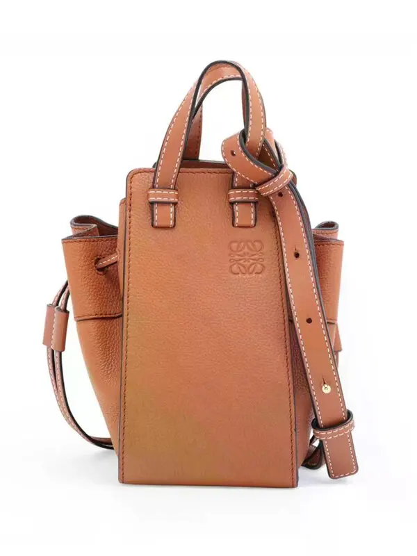 Loewe 2010-2026 Mini Grained Calfskin Drawstring Hammock Bag Satchel