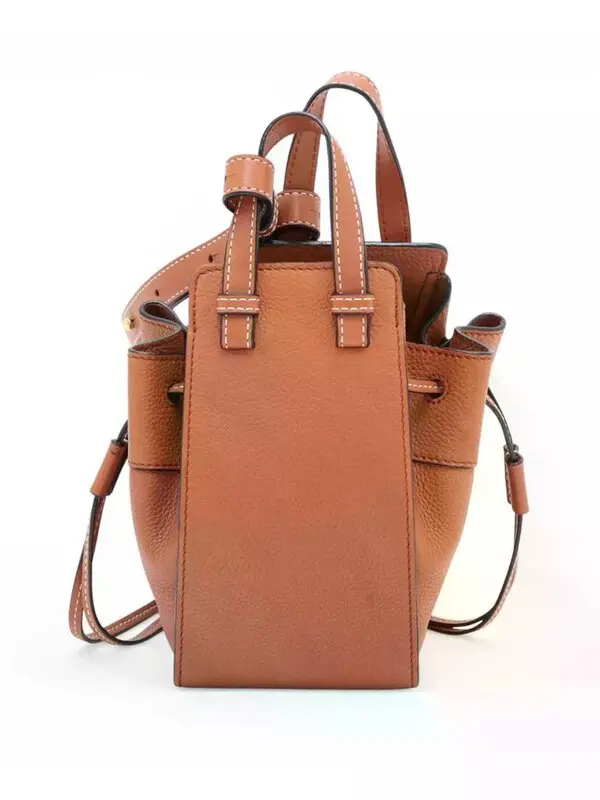 Loewe 2010-2026 Mini Grained Calfskin Drawstring Hammock Bag Satchel