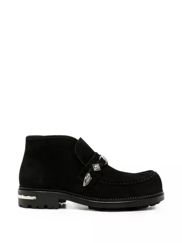 TOGA VIRILIS Embellished Suede Boots - Black