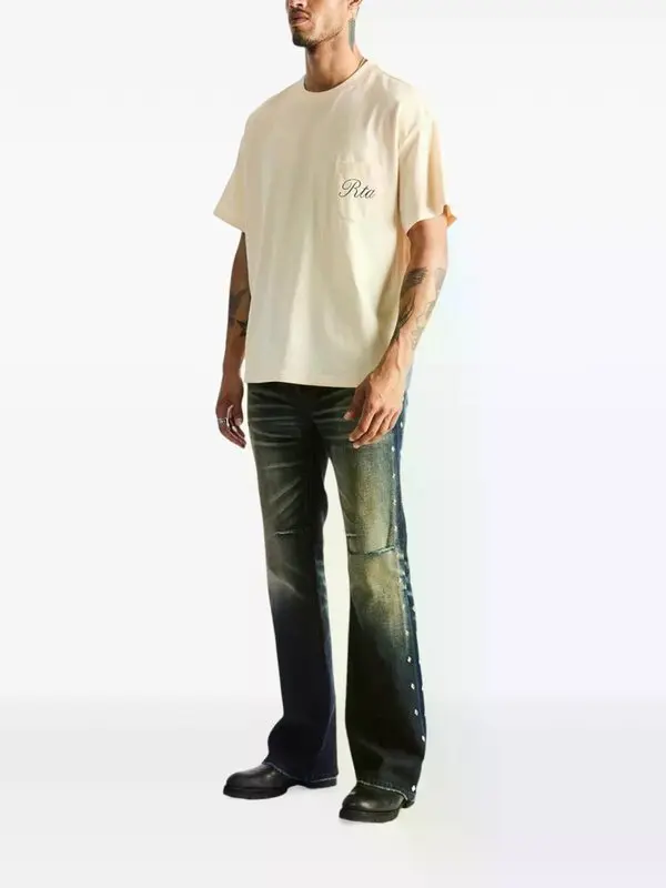 RtA Bastien Clockface-print T-shirt - Neutrals