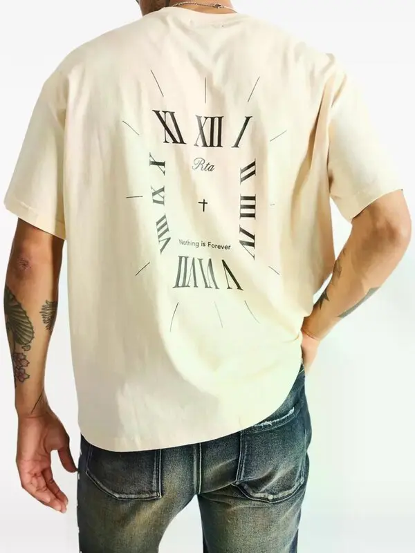 RtA Bastien Clockface-print T-shirt - Neutrals