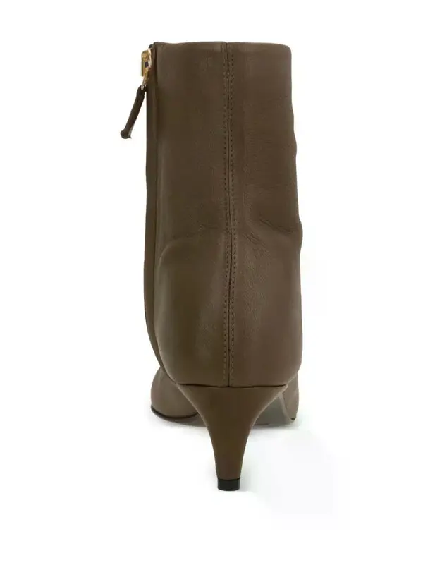 SERGIO ROSSI Evolv Buckle-detail Calf Leather Ankle Boots - Brown