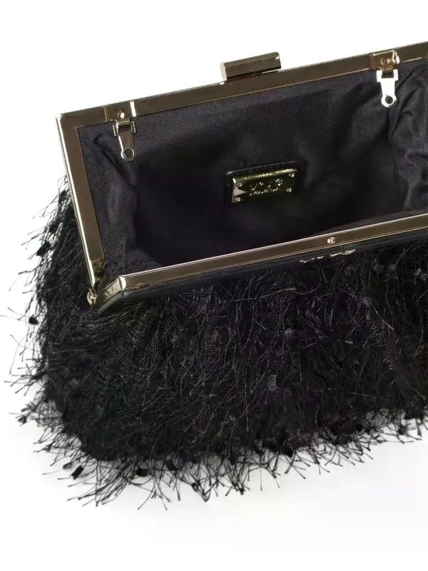 V°73 Feather-effect Clutch Bag