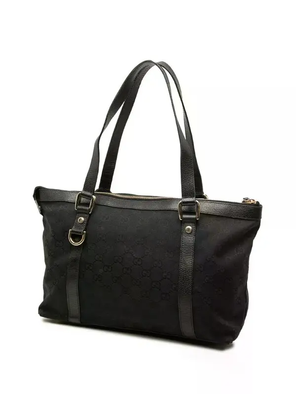 Gucci 2000-2015 Gg Canvas Abbey D Ring Tote Bag - Black