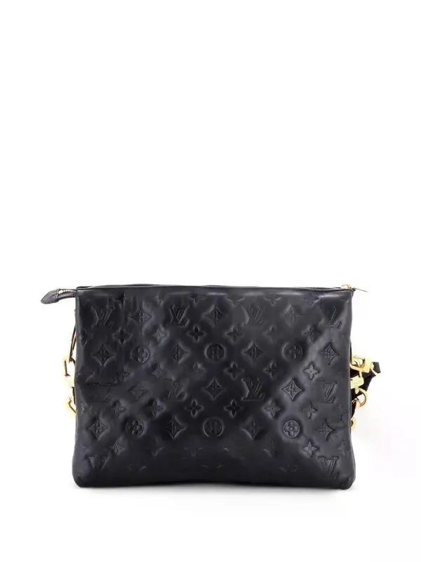 LOUIS VUITTON Coussin Bag Monogram Embossed Lambskin Mm Crossbody Bag - Black