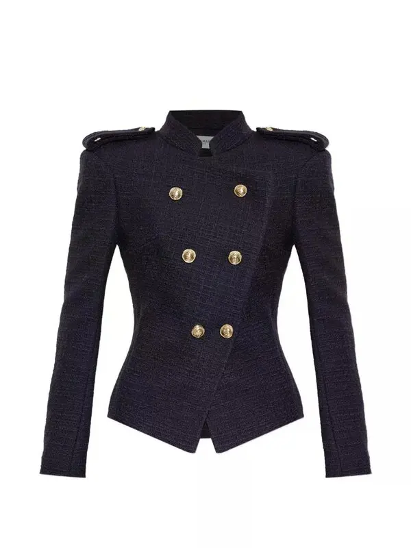 Balmain Tweed 6-button Jacket - Blue