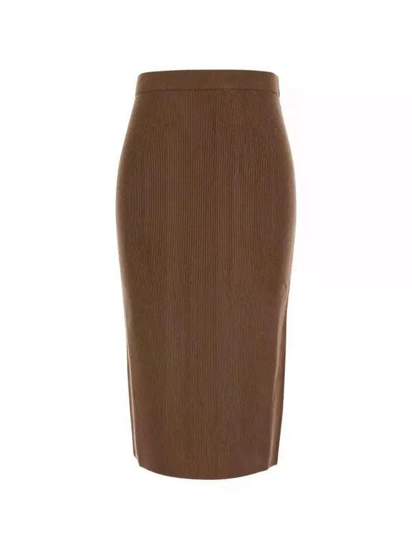 Max Mara Zucca Ribbed-knit Midi Skirt