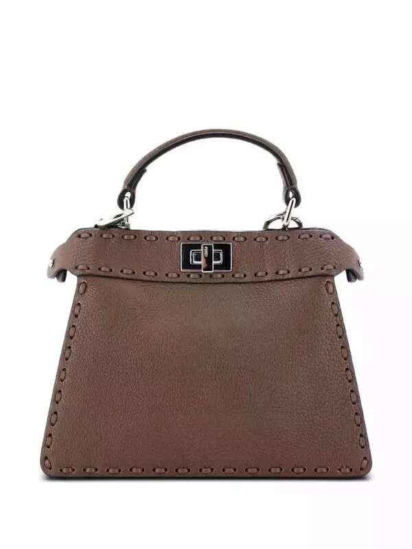 Fendi Selleria Peekaboo Iseeu Bag Leather Petite Satchel - Brown