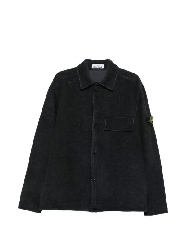 Stone Island Logo-patch Overshirt Jacket - Blue