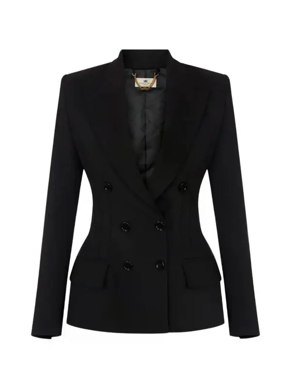 Elisabetta Franchi Jacket In Lightweight Crêpe - Black