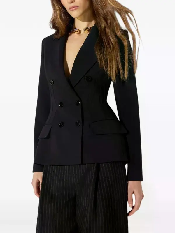 Elisabetta Franchi Jacket In Lightweight Crêpe - Black